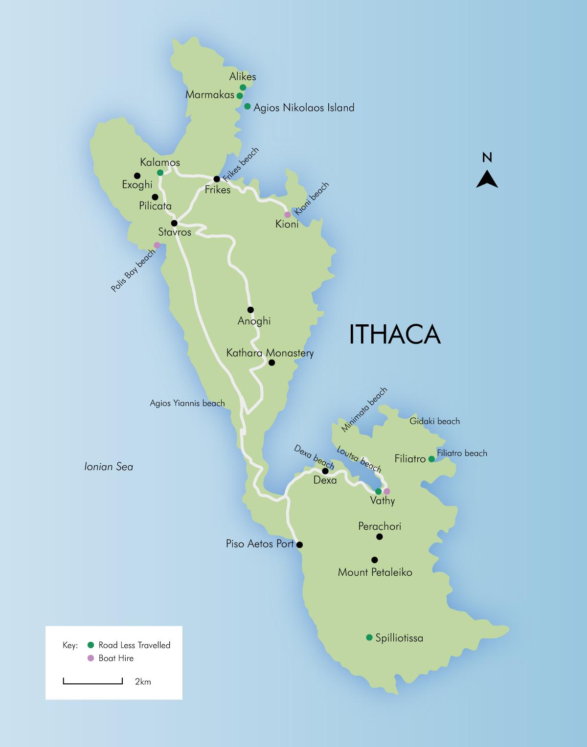 Itaka Grčija map - Zemljevid, Itaka Grčija (Južni Evropi - Evropa)